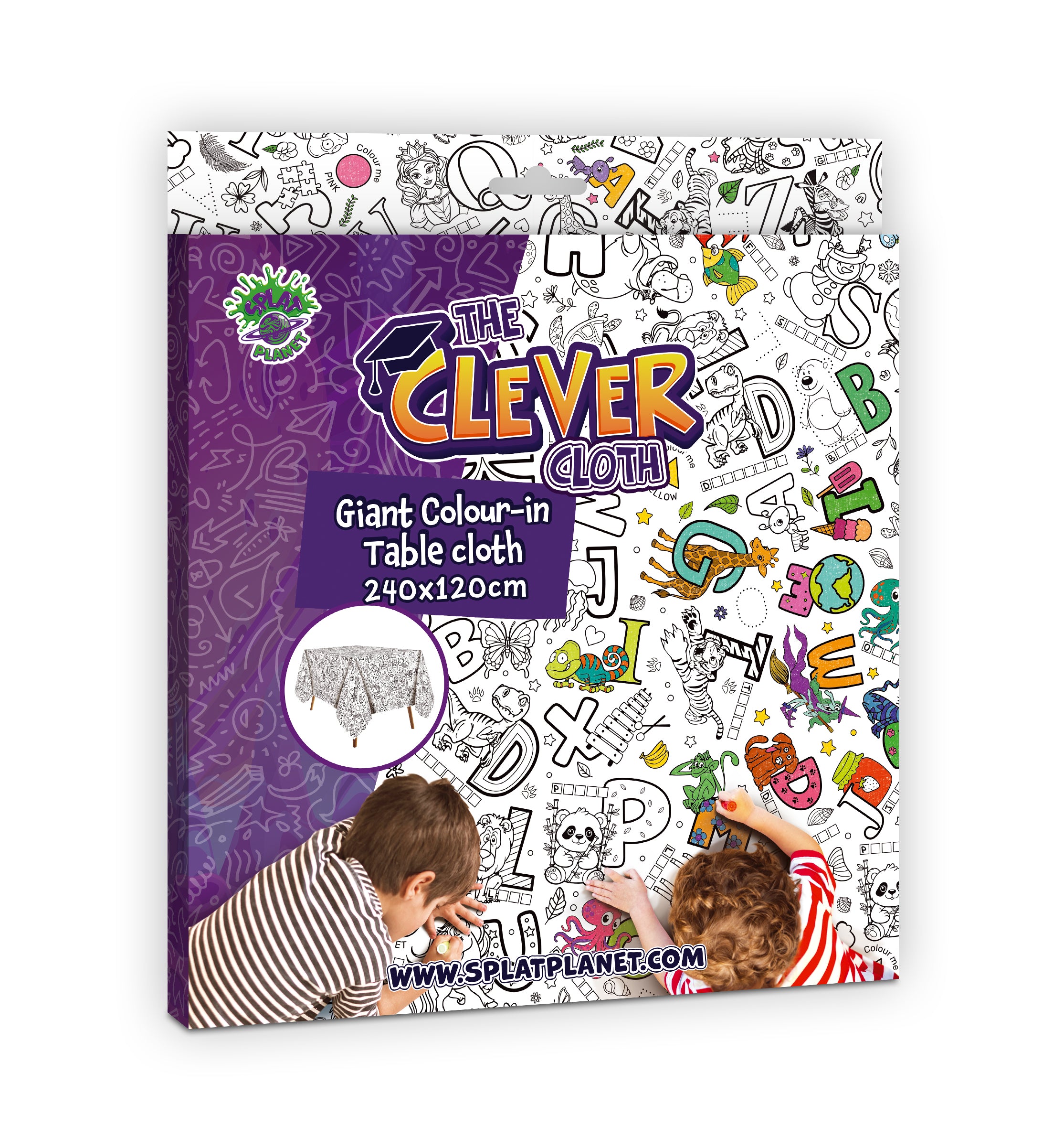 Splat Planet Clever Cloth Educational Colour-In Table Cloth | English ...